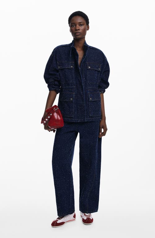 DESIGUAL Flecked Denim Trucker Jacket